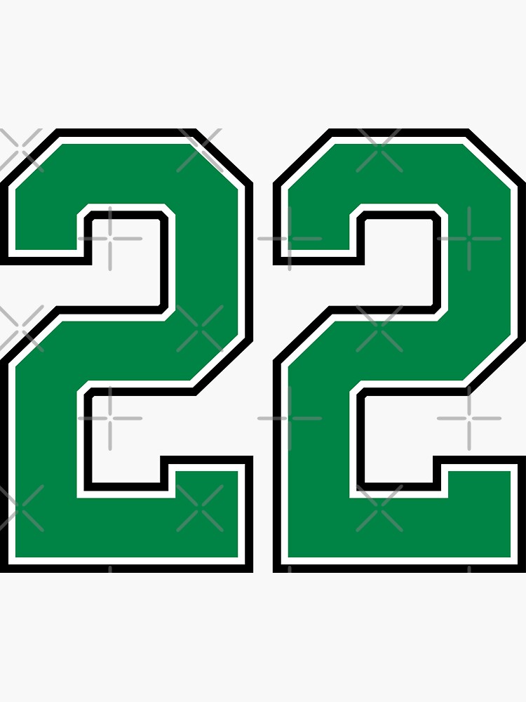 "22 number, green lucky sports twenty two" Sticker for Sale by ...