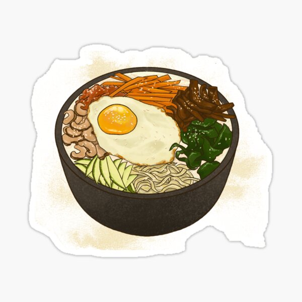"Korean Rice Dish Bibimbap" Sticker for Sale by Keffy | Redbubble