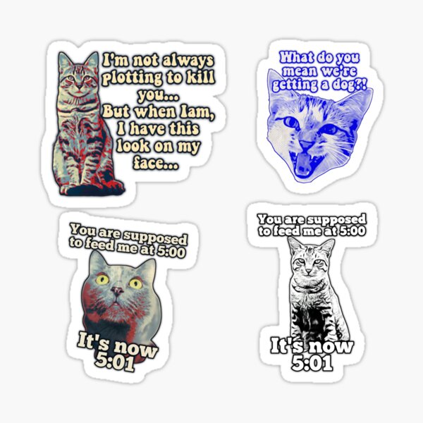 "Funny cat memes sticker pack for your friend who loves adorable cats ...