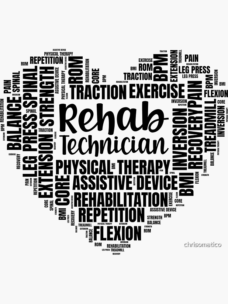 "Rehab Technician Wordcloud Heart" Sticker for Sale by chrisomatico | Redbubble