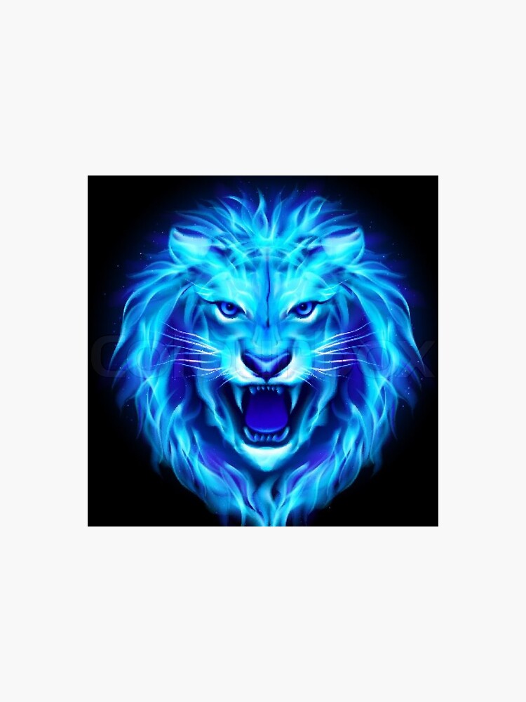 "Roaring Lion Blue Face " Sticker for Sale by FilzaProduction | Redbubble