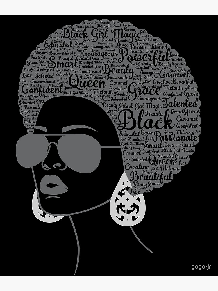 "African Hair Word Art Beautiful Black Woman" Poster for Sale by gogo ...