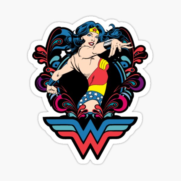"Wonder W O M A N Retro Sticker" Sticker for Sale by lelaalicesr ...