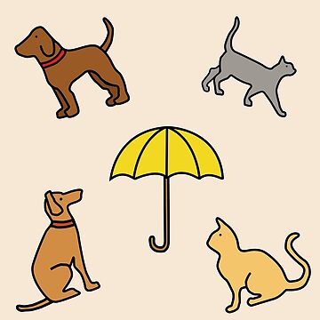 "Raining Cats and Dogs Sticker Pack" Sticker for Sale by DanandDee ...