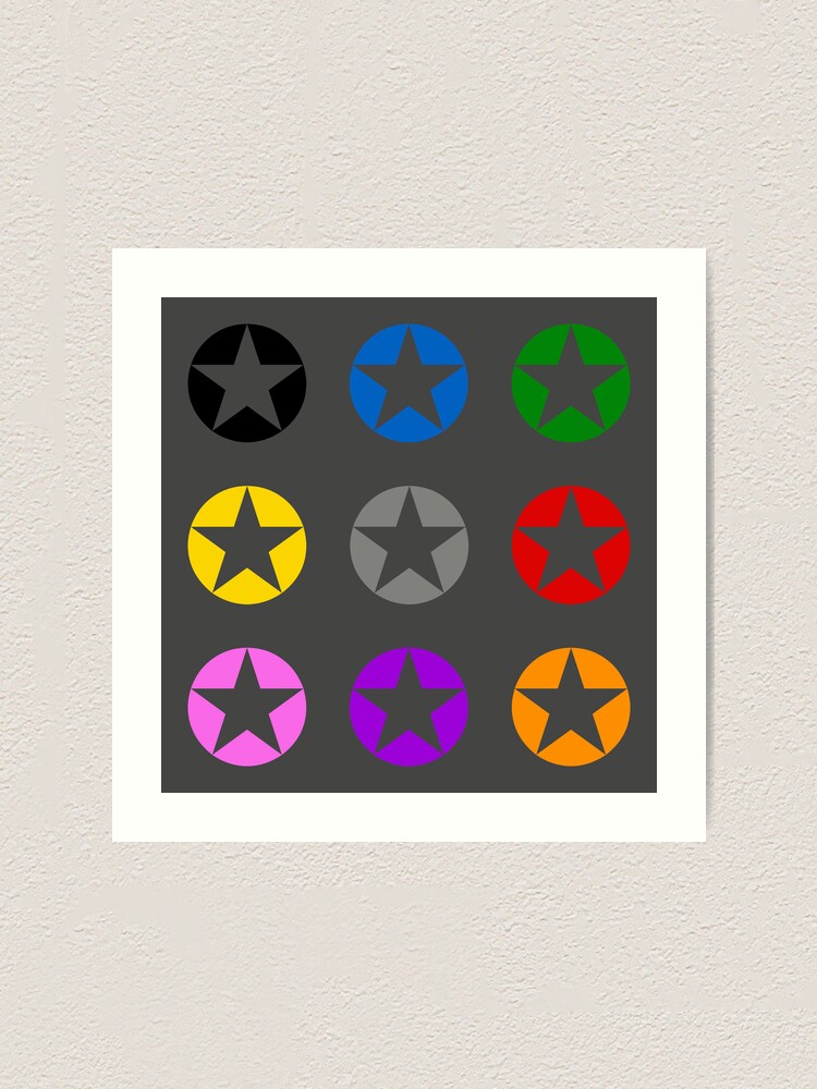 "5-point star, or pentagram symbols sheet" Art Print by effervescence ...