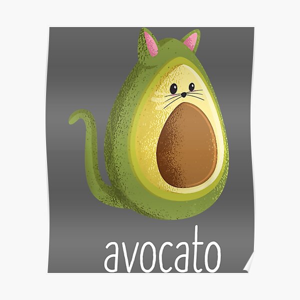 "Adaptive Energy Funny Avocado Avocato Cat Cute Classic" Poster for ...