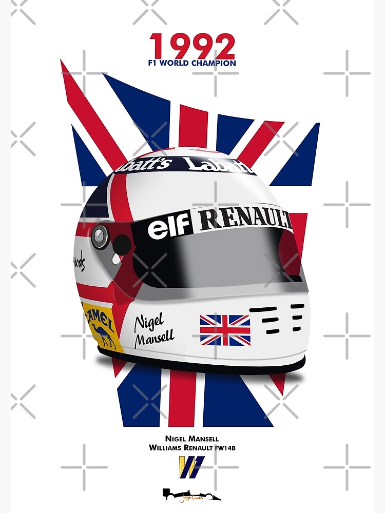 "Nigel Mansell 1992 - Helmet flag champion" Poster for Sale by JageOwen ...