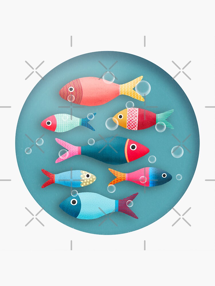 "Fishbowl Ocean View 4" Sticker for Sale by LucieLemonade | Redbubble