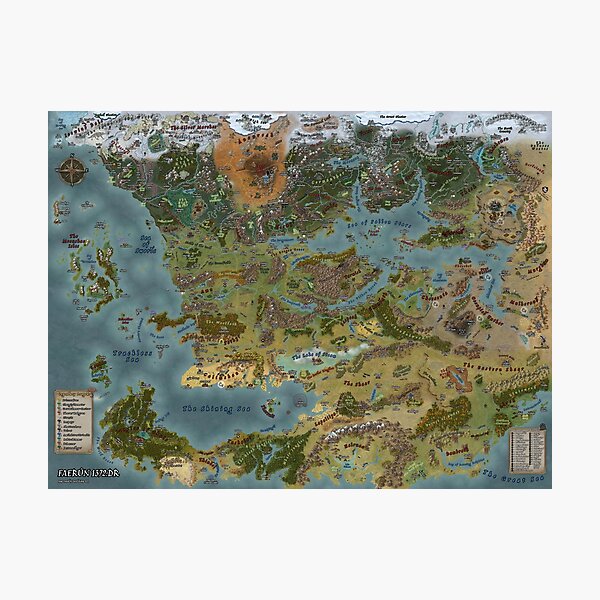 "Detailed Map of the Forgotten Realms" Photographic Print for Sale by ...