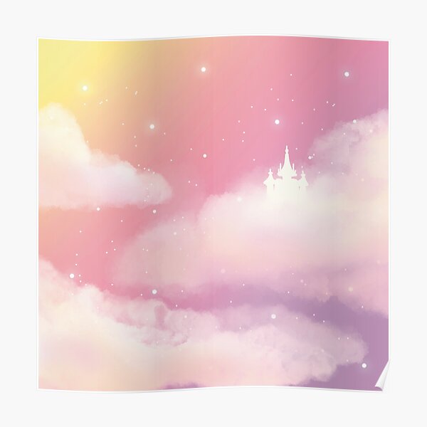 "Beautiful Pink Sky Castle " Poster for Sale by mil-creates | Redbubble