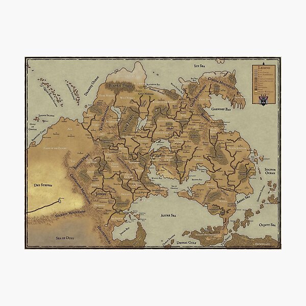 "Greyhawk World Map" Photographic Print for Sale by DGthenew1D | Redbubble