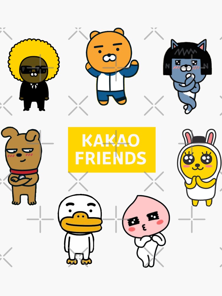 Kakao Stickers Kakao Friends Ribbon Sticker Pack (Pack Of 6)