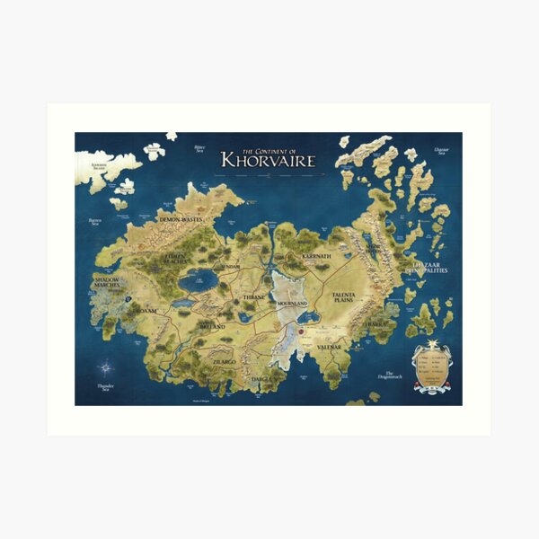 "Dungeons and Dragons Eberron: World map of Khorvaire " Art Print for ...
