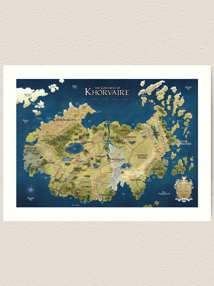 "Dungeons and Dragons Eberron: World map of Khorvaire " Art Print for ...
