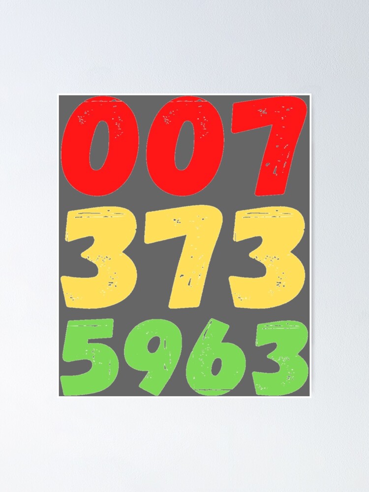 "007 373 5963 - Famous 90s Video Game Codes Classic" Poster for Sale by ...