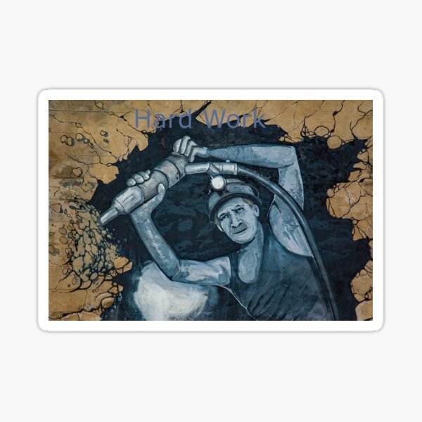"Hard Work" Sticker for Sale by Kuki-shop | Redbubble