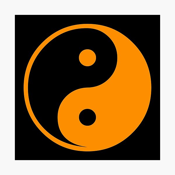 "Orange Yin Yang – Taoist symbol of harmony" Photographic Print for ...
