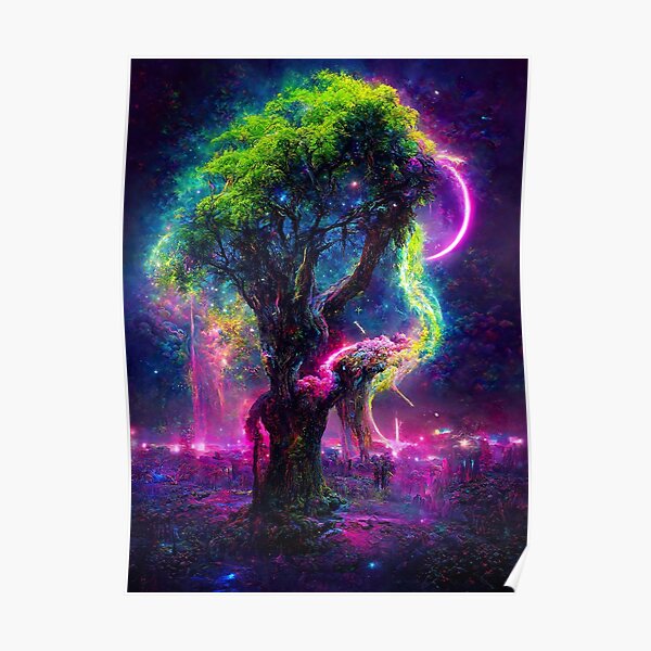 "Neon Oak Tree" Poster for Sale by wumples | Redbubble