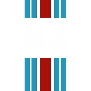 "Number 83 Racing Colors" Sticker for Sale by rogue-design | Redbubble