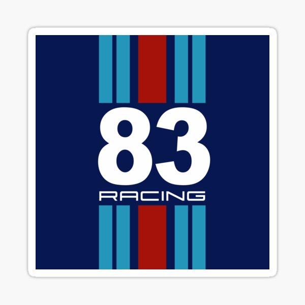 "Number 83 Racing Colors" Sticker for Sale by rogue-design | Redbubble