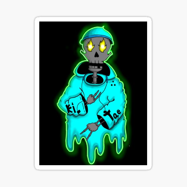 "blue fire ghost skull" Sticker for Sale by kiwpop | Redbubble