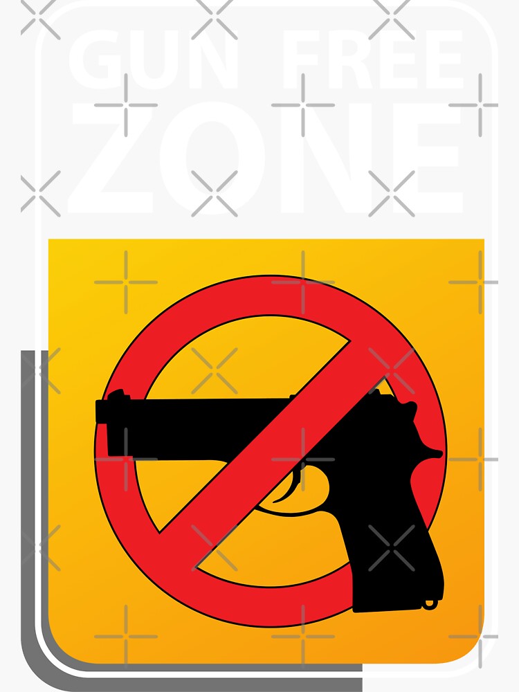 "Gun Free Zone" Sticker by HotYoga | Redbubble