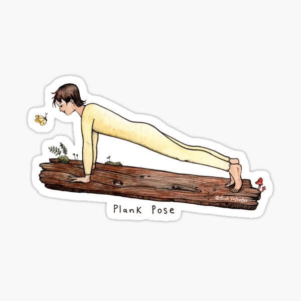 "Plank Yoga Pose" Sticker for Sale by Yoga-Animals | Redbubble