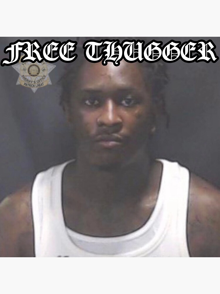 "FREE THUGGER" Sticker for Sale by LilGanesha | Redbubble