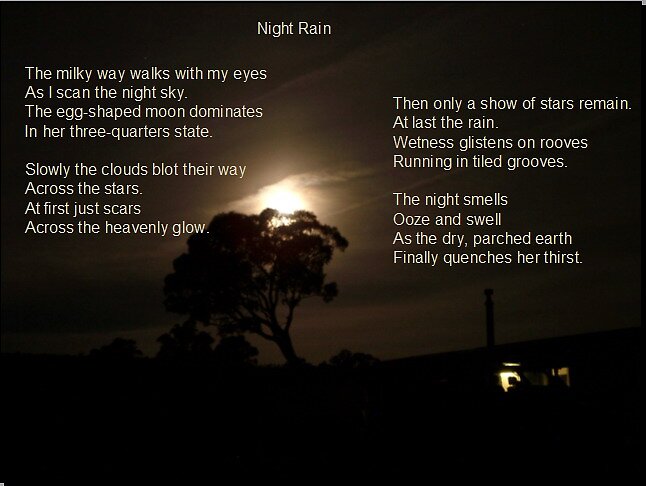 "Photo Poem - Night Rain" by EmmaNation | Redbubble