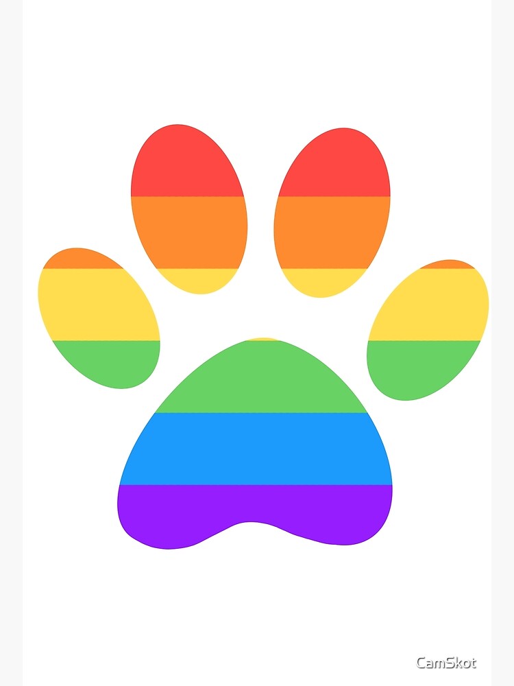 "Happy Rainbow Paw Print - Pride Pets - LGBT Animal Lover Design ...