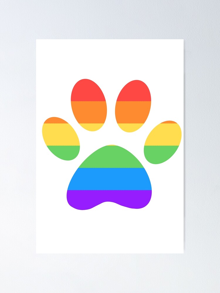 "Happy Rainbow Paw Print - Pride Pets - LGBT Animal Lover Design ...