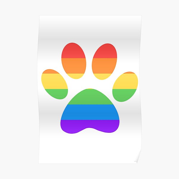 "Happy Rainbow Paw Print - Pride Pets - LGBT Animal Lover Design ...