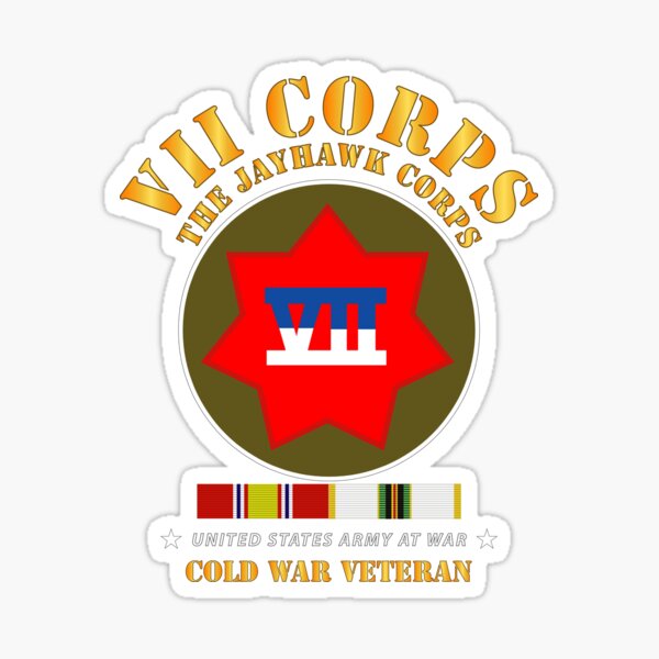 "Army - VII Corps - The Jayhawk Corps - SSI w COLD WAR SVC X 300 ...
