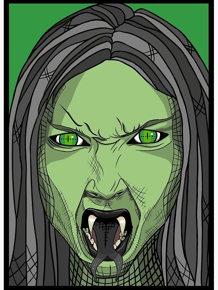 "Lady snakes green background" Poster for Sale by Evoranda | Redbubble