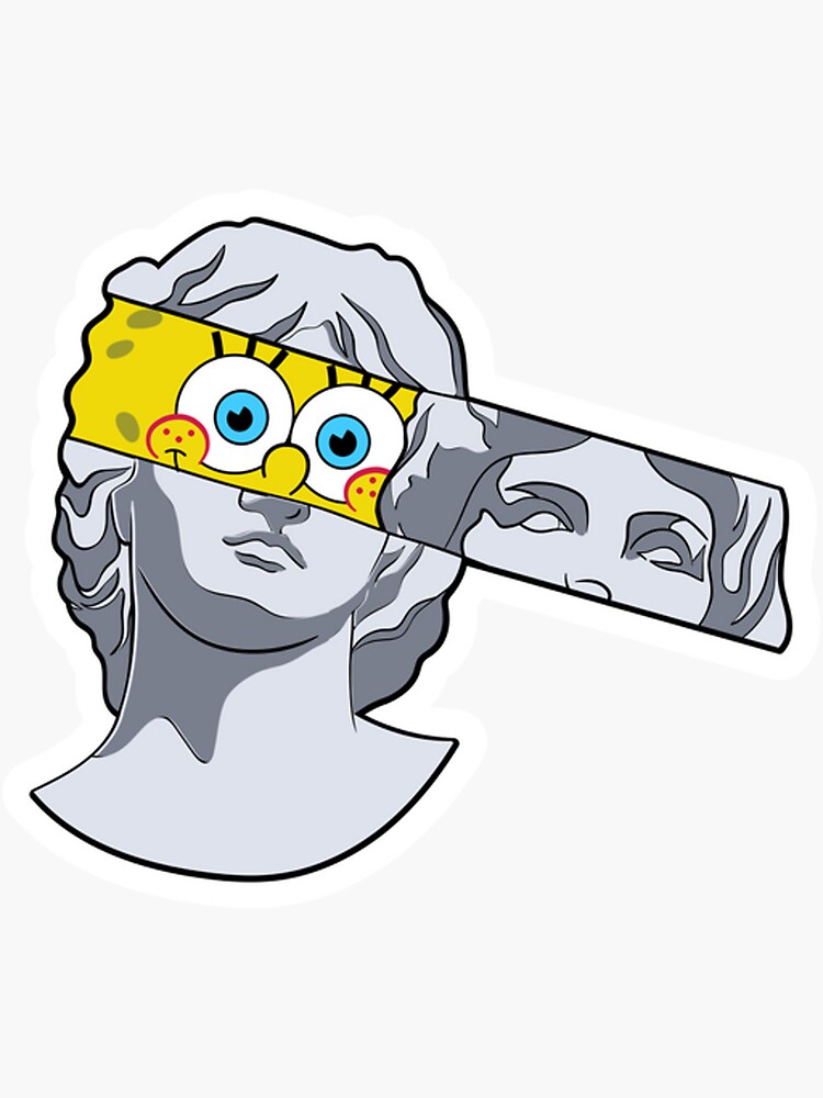"SpongeBob Greek Statue" Sticker for Sale by ballardterry879 | Redbubble