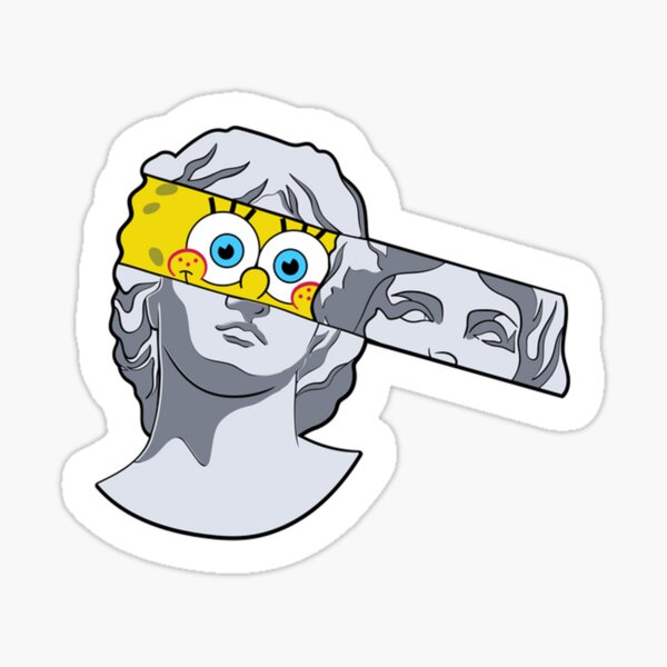 "SpongeBob Greek Statue" Sticker for Sale by ballardterry879 | Redbubble