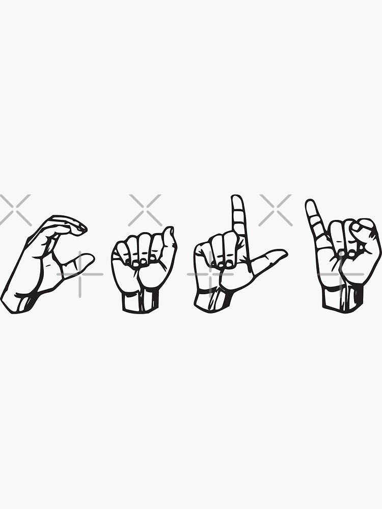 "Cali Name Hand Sign Language ASL Gift Named Cali" Sticker for Sale by ...
