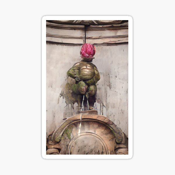 "Rose Head Manneken Pis" Sticker by Visual-Fantasy | Redbubble