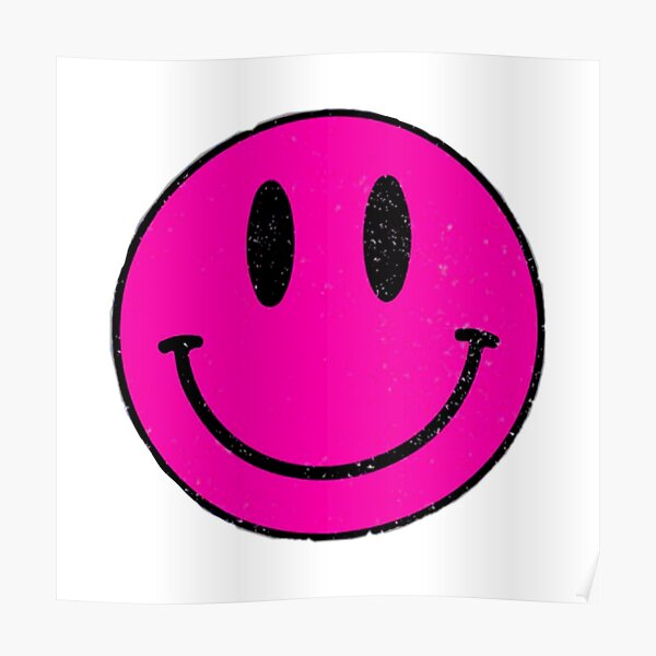 "Hot Pink Smiley Face" Poster for Sale by averydavis | Redbubble