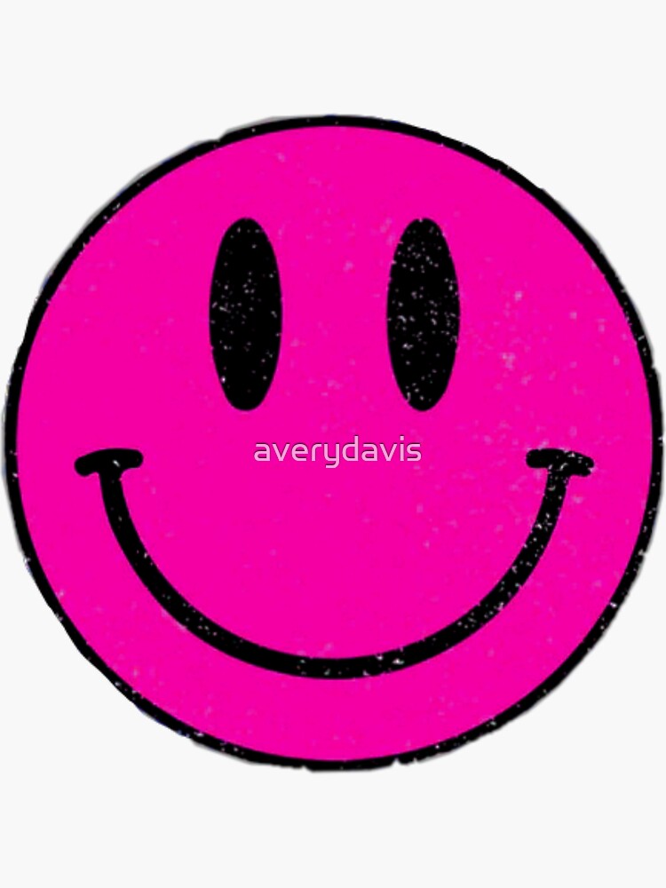 "Hot Pink Smiley Face" Sticker for Sale by averydavis | Redbubble