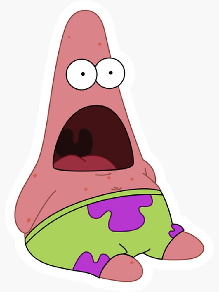 "Spongebob Scared Patrick" Sticker for Sale by ballardterry879 | Redbubble