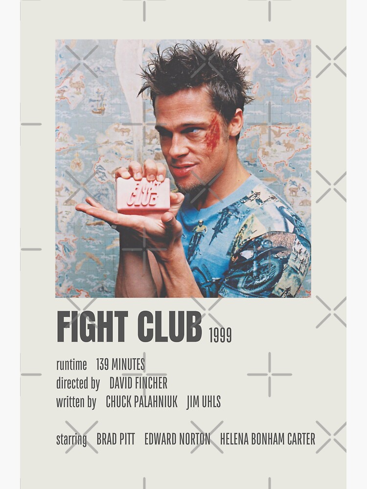 "Fight Club 1999 Movie Alternative Minimalist Polaroid Poster" Sticker ...