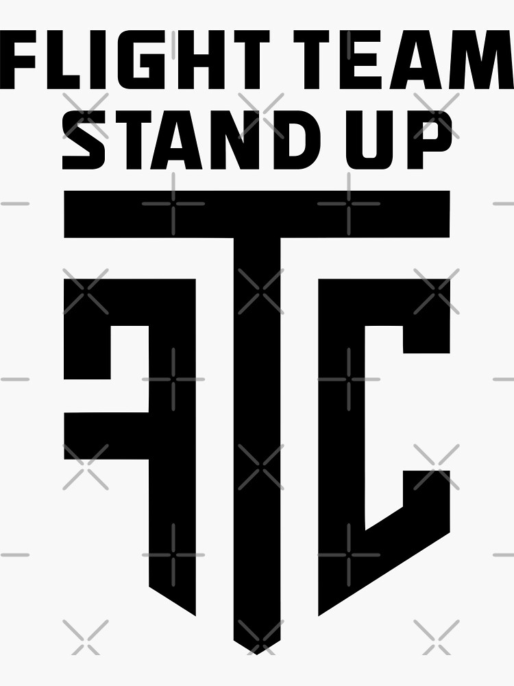 "Flight Reacts Merch Flightreacts Ftc Flight Team Stand Up" Sticker for ...