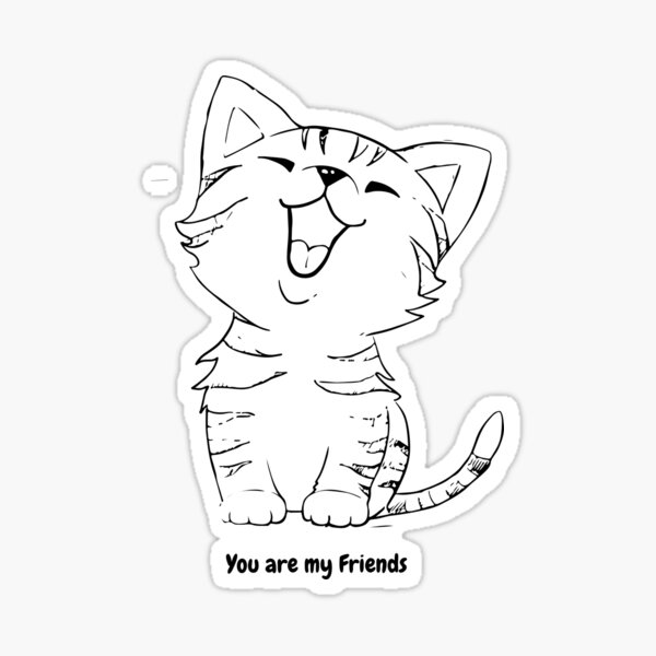 "cat friends " Sticker for Sale by MeDesing | Redbubble