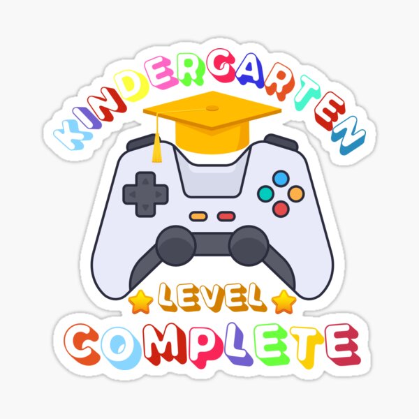 "Kindergarten Level Complete Gaming Controller Graduation Hat" Sticker ...
