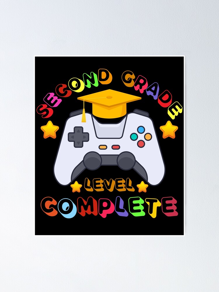 "Second Grade Level Complete Gaming Controller Graduation Hat" Poster ...