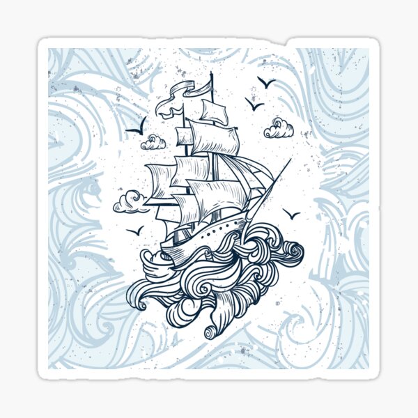 "Classic Sail Boat " Sticker for Sale by LitSavage | Redbubble