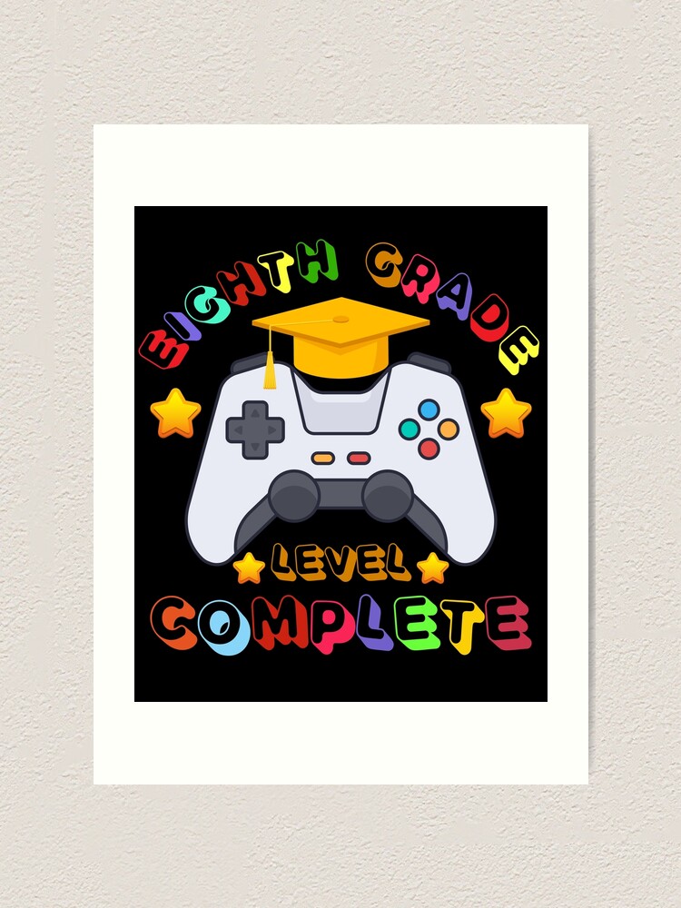 "Eighth Grade Level Complete Gaming Controller Graduation Hat" Art ...