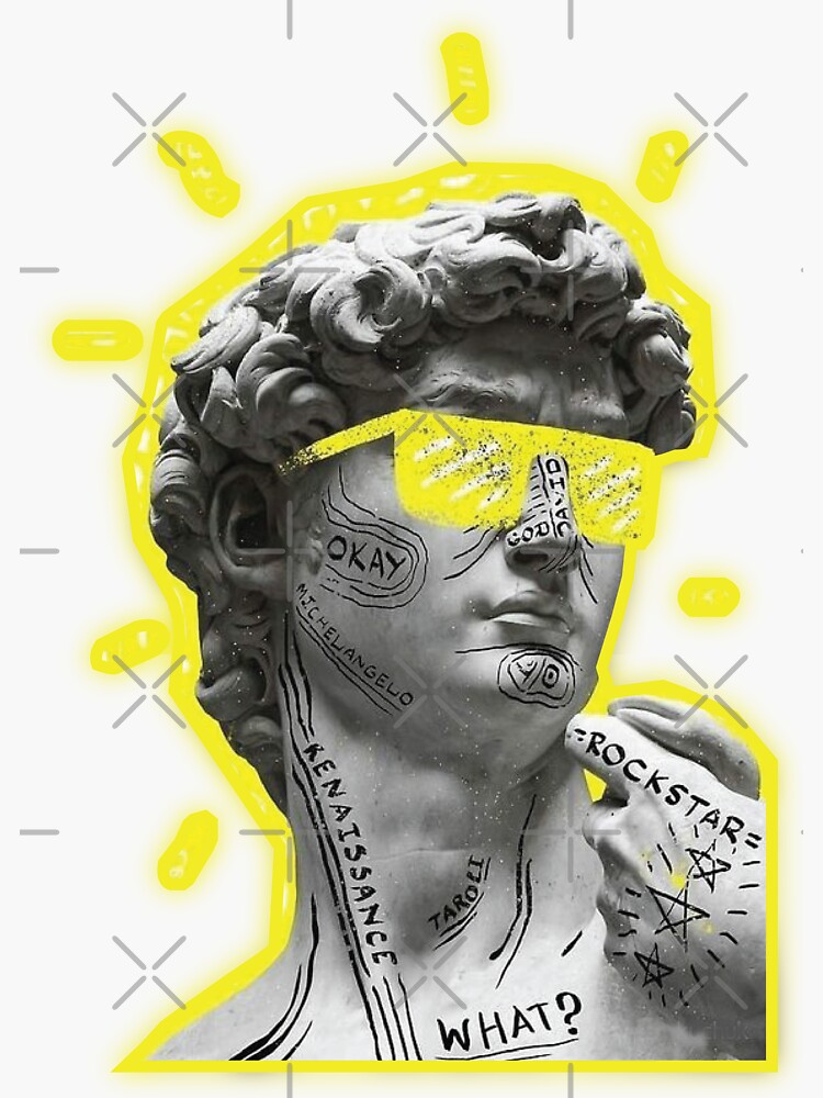 "Vaporwave Doodle David statue" Sticker for Sale by PourElla | Redbubble