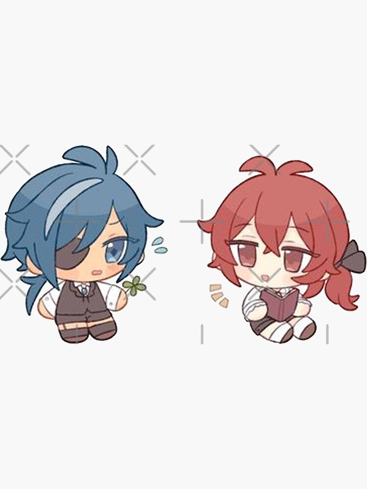 "Chibi Kaeya and Diluc - Genshin Impact" Sticker for Sale by Sara2806 ...